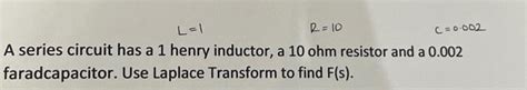 Solved A Series Circuit Has A 1 Henry Inductor A 10ohm