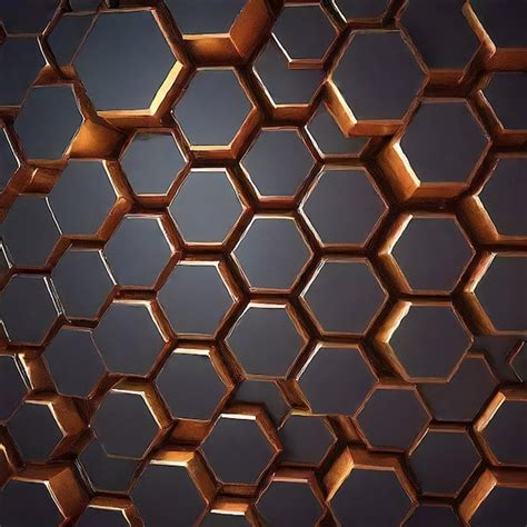 Hexagonal Abstract Metal Background With Light Ai Generated Premium Ai Generated Image