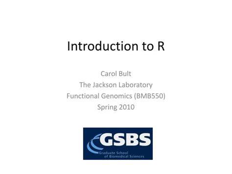 PPT Introduction To R PowerPoint Presentation Free Download ID