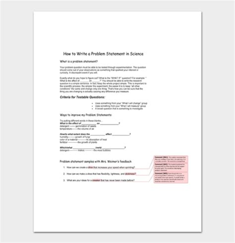 Editable Problem Statement Templates Free Download Ms Word
