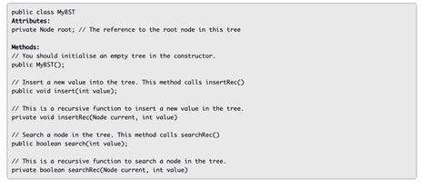 Solved Part Binary Search Tree Question Set Up A New Chegg