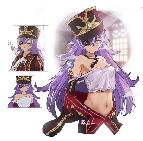 Valenthania Chevreuse Genshin Impact Genshin Impact Highres 1girl Bare Shoulders Black