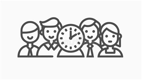 Effective Time Management Concept With Diverse People And Clock Outline