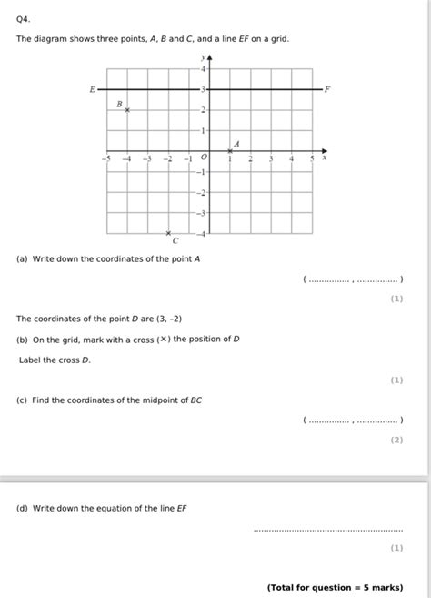 solved q4 the diagram shows three points a b and c and a line ef