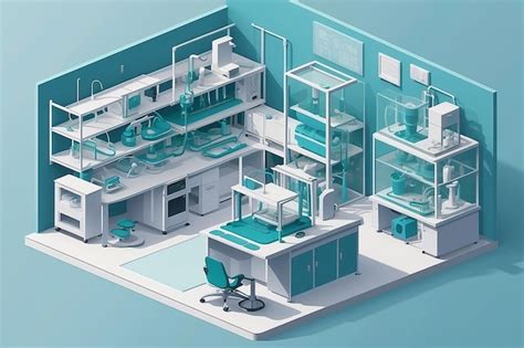 Premium Photo Lab Section With 3d Printing Prototypes Vector Illustration