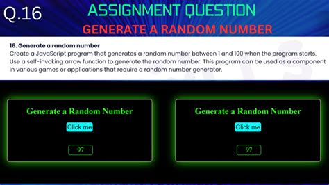 Create A Random Number Assignment Question No 16 Using Html Css