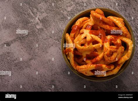 Fried Mexican Wheat Chips With Hot Sauce Duritos Typical Mexican