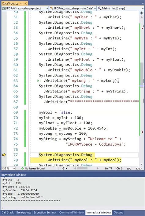 Ipgrayspace Codingjoys C Sharp Basics Data Type Debug Mode