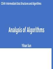 Analyzing Algorithms: Time Complexity, Space Usage, and More | Course Hero