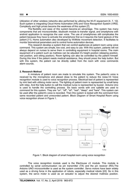 Voice Recognition System For Controlling Electrical Appliances In Smart Hospital Room Pdf