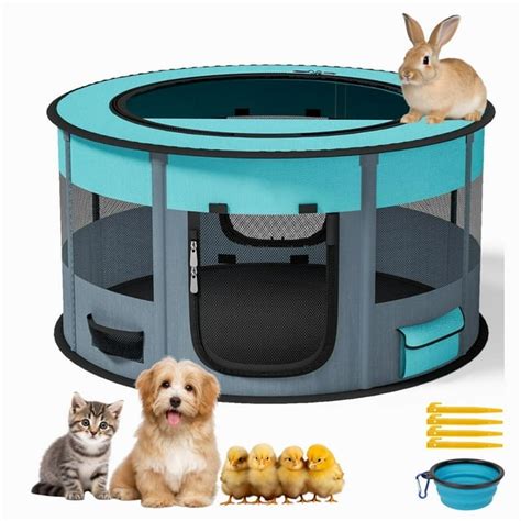Lakwar Portable Pet Playpen Indooroutdoor Kitten Enclosed Play Yard
