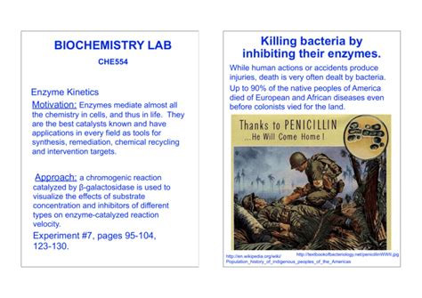 Enzyme Kinetics Lab β Galactosidase Inhibition Enzyme Kinetics Lab β Galactosidase Inhibition