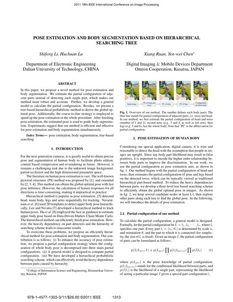 Pdf Pose Estimation And Body Segmentation Based On Hierarchical Searching Tree
