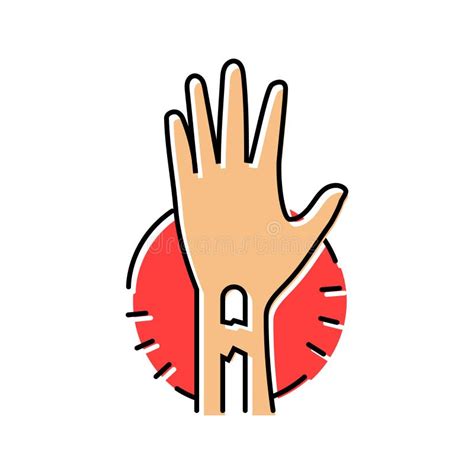 Broken Arm Fracture Injury Color Icon Vector Illustration Stock