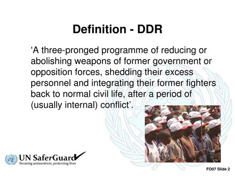 PPT Introduction To Disarmament Demobilization And Reintegration DDR Weapons Collection