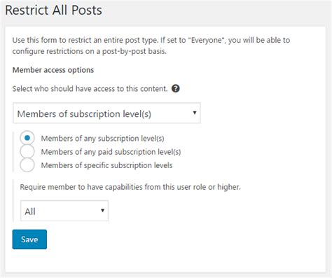 Restricting An Entire Post Type Restrict Content Pro