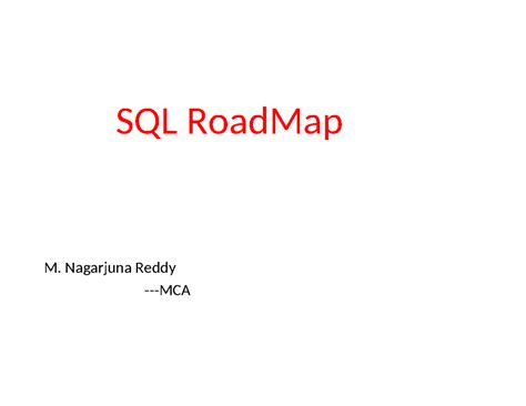 Niharika Struture Qurey Language Sql Roadmap M Nagarjuna Reddy Mca