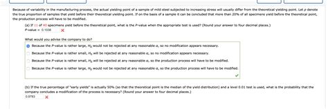 Because Of Variability In The Manufacturing Process