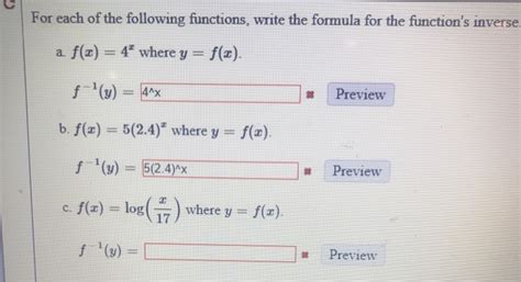 Solved For Each Of The Following Functions Write The