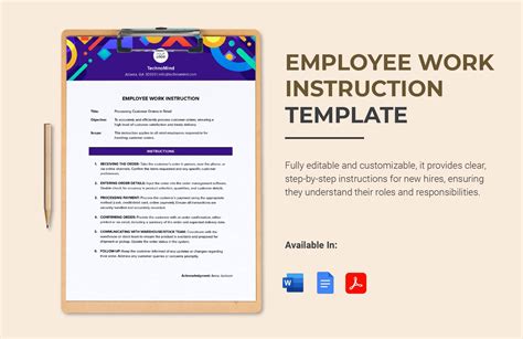 editable work instruction templates in word to download
