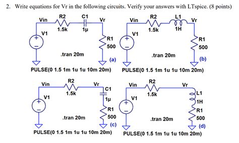 Solved Write Equations For Vr In The Following Circuits Chegg Com