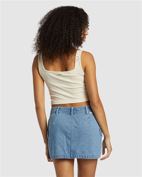 Womens Hilary Cargo Denim Skirt Billabong