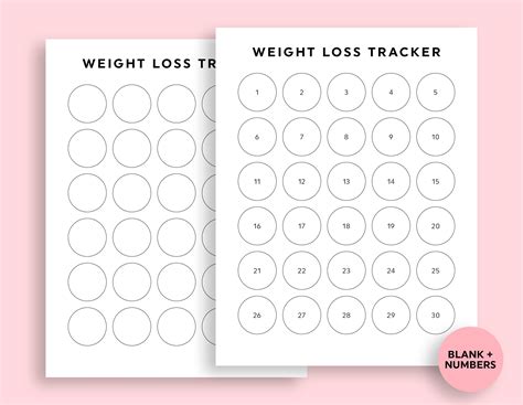 Weight Loss Tracker Printable Weight Loss Printable Bundle