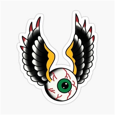 Flying Eyeball Sticker For Sale By Tattoosbyjish Redbubble