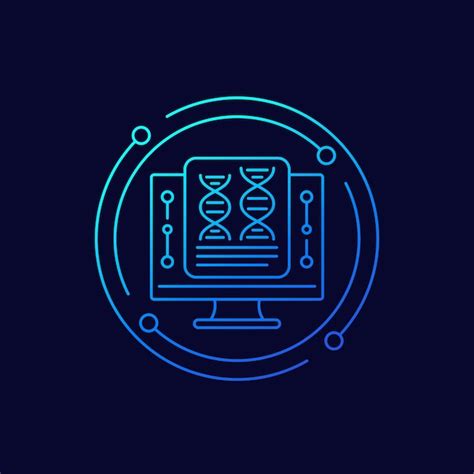 Premium Vector Bioinformatics Icon With Dna Linear Design