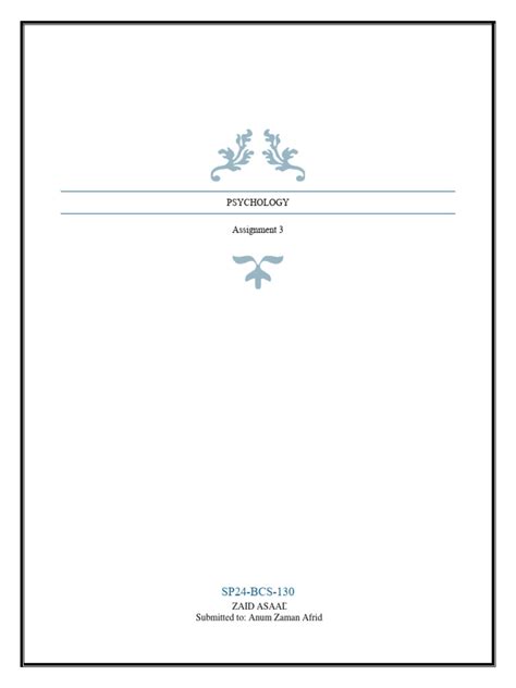 Psychology Assignment 3 Sp24 Bcs 130 Pdf Industrial And