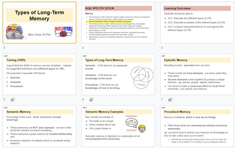 Memory 2 Types Of Long Term Memory Ltm Teaching Resources