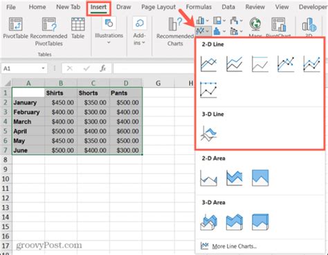 How To Create A Line Chart In Microsoft Excel