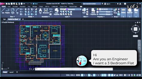 Mastering Autocad 3 Bedroom Design For Client Beginners Guide Youtube