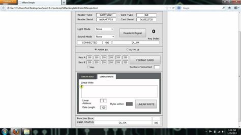 Java Script Simple Example For Mifare Cards Programing Windows Ufr