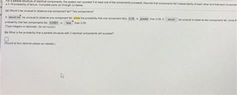 solved for a parallel structure of identical components the