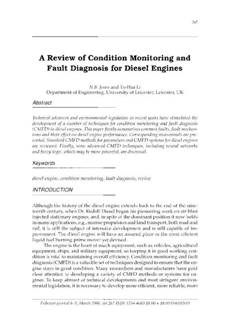 Pdf 1 A Review Of Condition Monitoring And Fault Diagnosis For