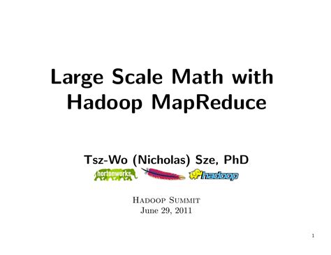 large scale math with hadoop mapreduce pdf computing technology