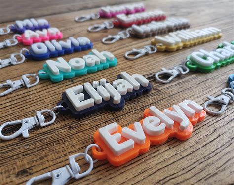 Bulk 5pcs Custom Personalized 3d Printed Name Keychains Keyrings