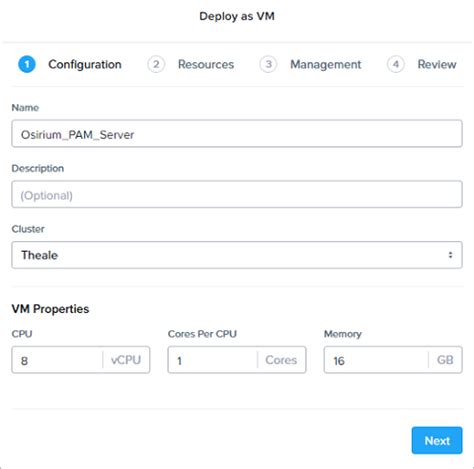 Deploying The PAM Server Within Nutanix Osirium PAM Guide