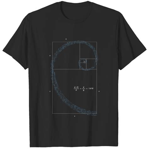 Fibonacci Golden Ratio Spiral Sequence Math Nerd T Shirt Designed