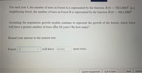 Solved For Each Year T The Number Of Trees In Forest A Is