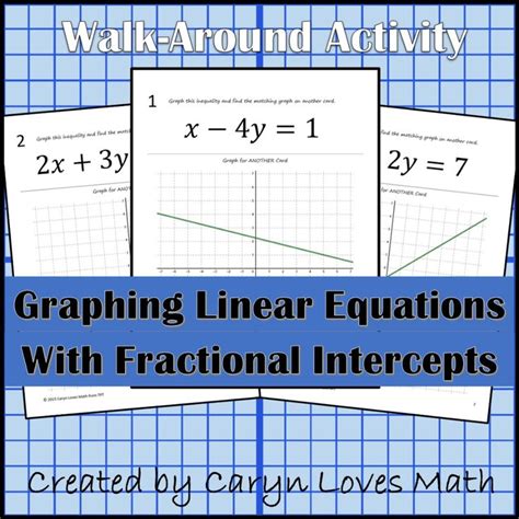 Graphing Linear Equations In Standard Form With Fractional Intercepts From Caryn Loves Math