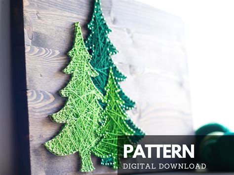 Pine Spruce Tree String Art Pattern Printable Pine Fir Forest Tree
