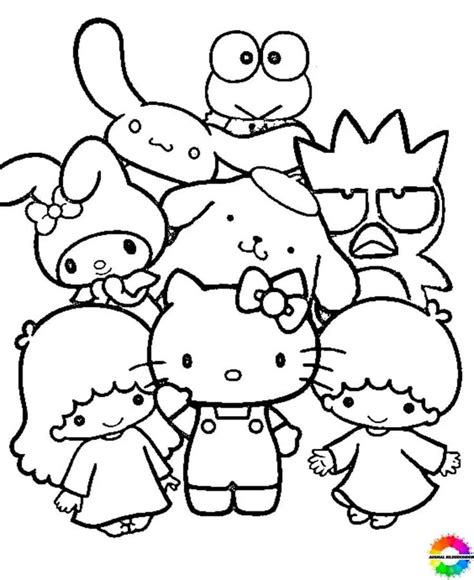 Sanrio Characters Coloring Pages Hello Kitty Friends Coloring Pages