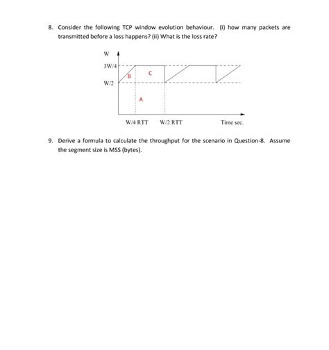 solved 8 consider the following tcp window evolution