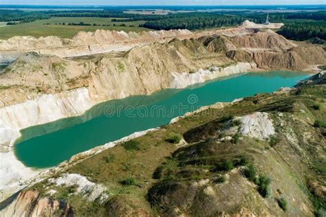 Quarry For The Extraction Of Chalk Extraction Of Minerals By The Open Method Stock Image