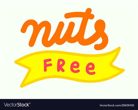 Nuts Free Label Allergen Food Gmo Product Vector Image