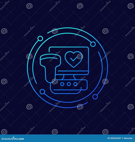 Echocardiogram Or Echo Exam For Heart Disease Diagnosis Outline Diagram