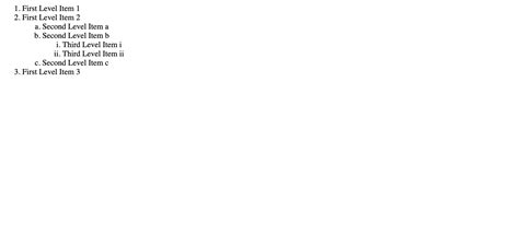 creating structured content with html ordered list