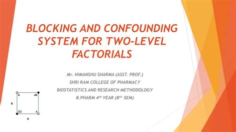 blocking and confounding system for two level factorials ppt